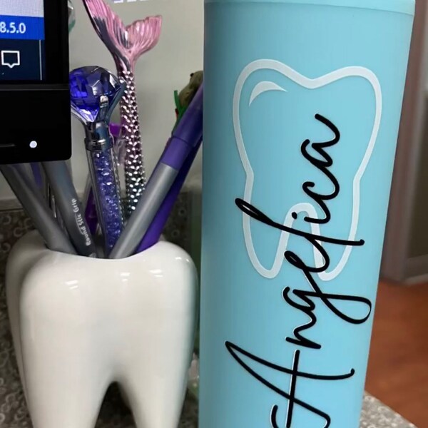 Personalized Dentist Tooth Tumbler Cup, Dental Hygiene Gifts, Dental ...