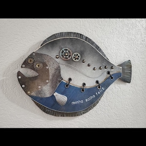 Handmade Steampunk Fish Sculpture Bass Lure Fishing Decor Gift Angling ...