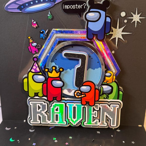 Among Us SVG Layered, Among Us Birthday Clipart, Cut File, Among Us ...