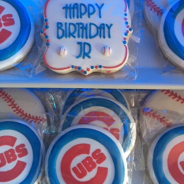 Chicago Cubs Cookies/baseball Cookies - Etsy