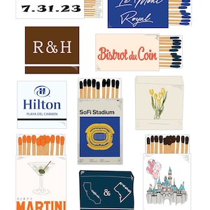 Custom Matchbox Design Label Only Personalized Matches for Weddings ...