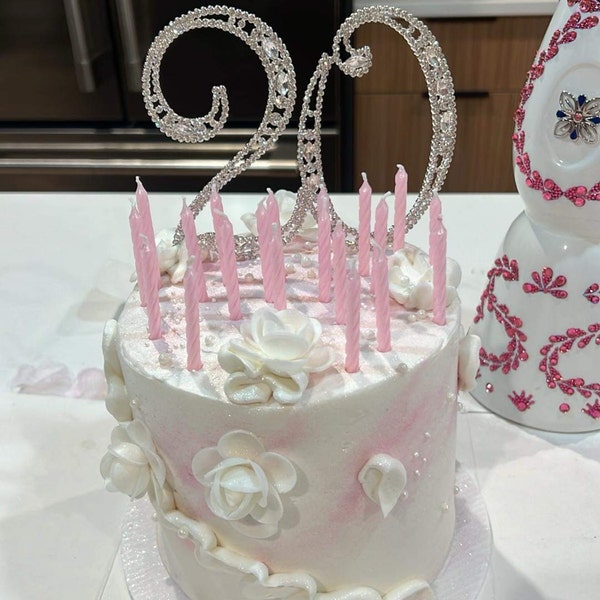 New 5 Gold Rhinestone NUMBER Nineteen 19 Crystal Cake Topper Nineteenth ...