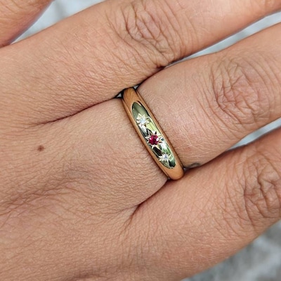 Pinky Ring / 14k Solid Gold Pave Setting Diamond Pinky Ring by - Etsy