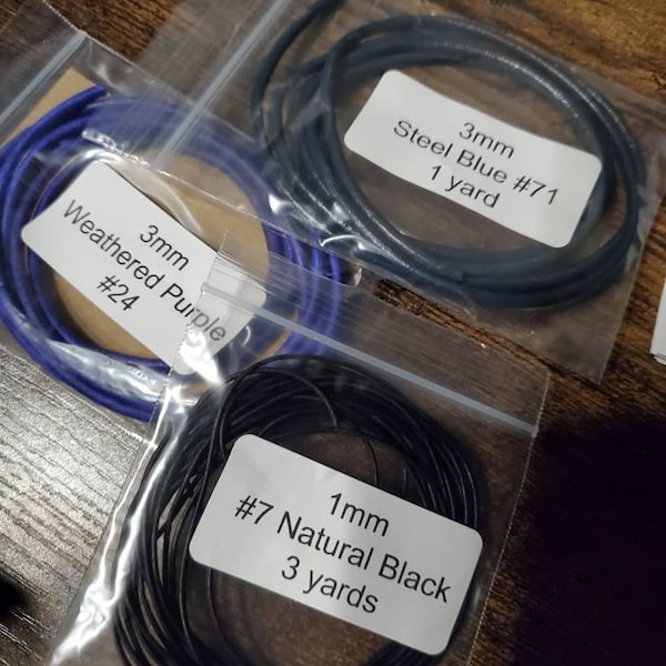 1mm Round Leather Cord - 28 Colors - Premium European 1mm Leather Cord ...