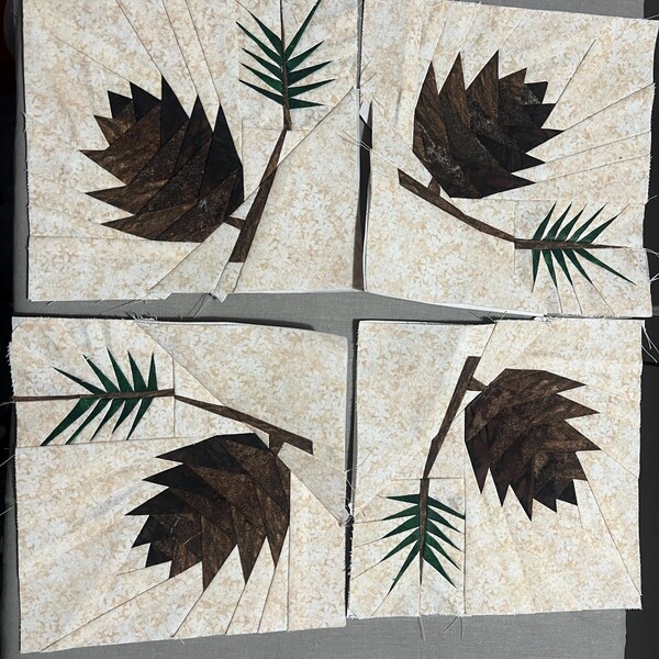 Pine Cone Quilt Block, Paper Pieced Quilt Pattern, PDF Pattern, Instant ...