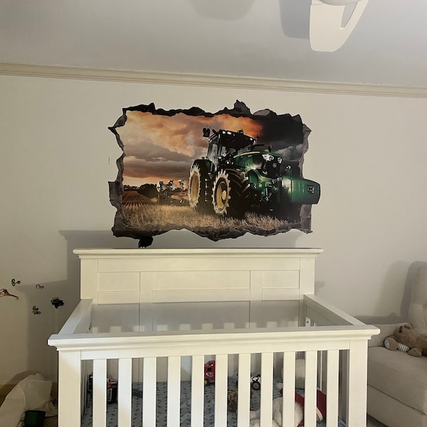 John Deere Green Tractor Wall Decal 3D Art Stickers Vinyl Wall Decor - Etsy