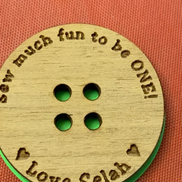 25mm Handmade Engraved Wooden Buttons Flat Back Buttons Custom Wood ...