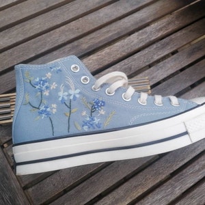 Converse Custom Floral Embroidery / Converse Custom Name / Gift for ...