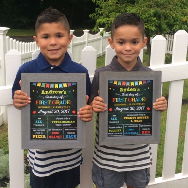 First Day of Preschool Sign, First Day of School Sign, Girls Preschool ...