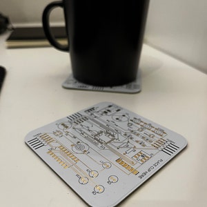 The Original: Set of 2 Coasters in Pcb-design With Gold - Etsy