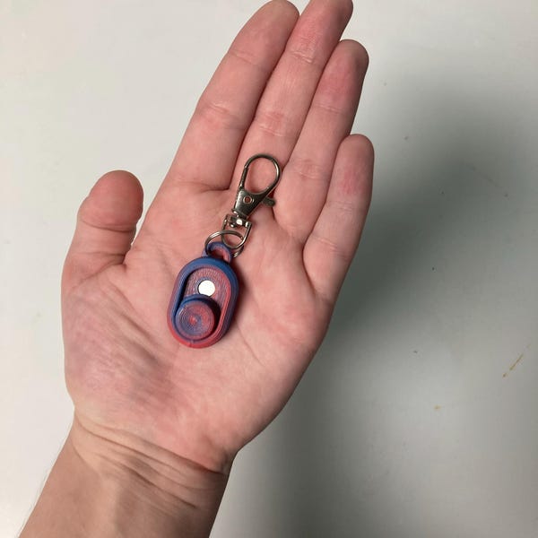 3D Printed Customizable Keychain Magnetic Haptic Slider Fidget Toy ...