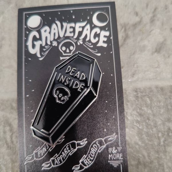 Dead Inside Coffin Enamel Pin - Etsy