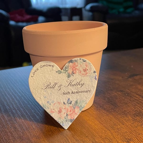 Custom Seed Paper Heart Wedding Favors, Handmade Gift for Guest, Let ...