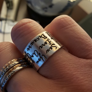 Silver Inspirational Ring Sterling Silver Quote Ring Personalized Ring ...