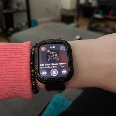 Custom Apple Watch Bezel Cover Silver 40mm 44mm Apple Watch Case ...