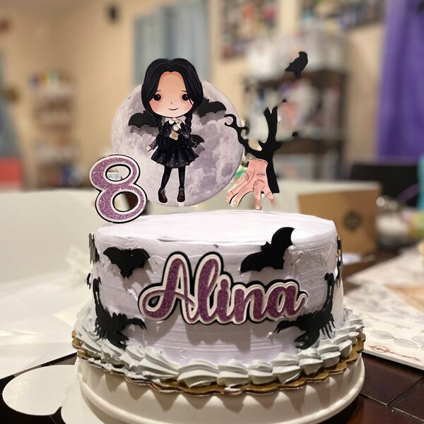 Wednesday Cake Topper Wednesday Addams Cake Topper Custom Cake Topper ...