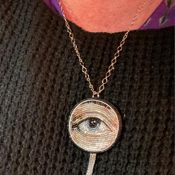 Evil Eye Brooch Beads Pin Daith Jewelry Witch Beaded Brooch Dark ...