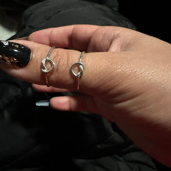 2 Friendship Knot Rings - Set of Two Best Friends Rings - Bridesmaid ...