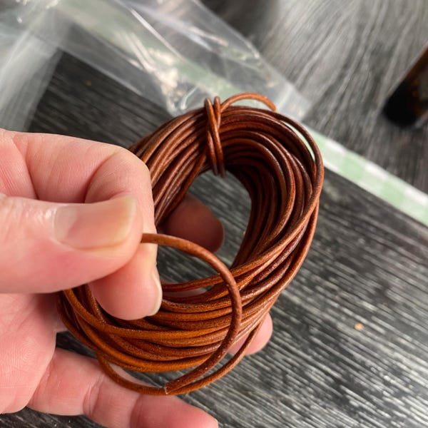 2mm Leather Cord,black Leather 2mm,1 Yard,5 Yards,10 Yards,round ...