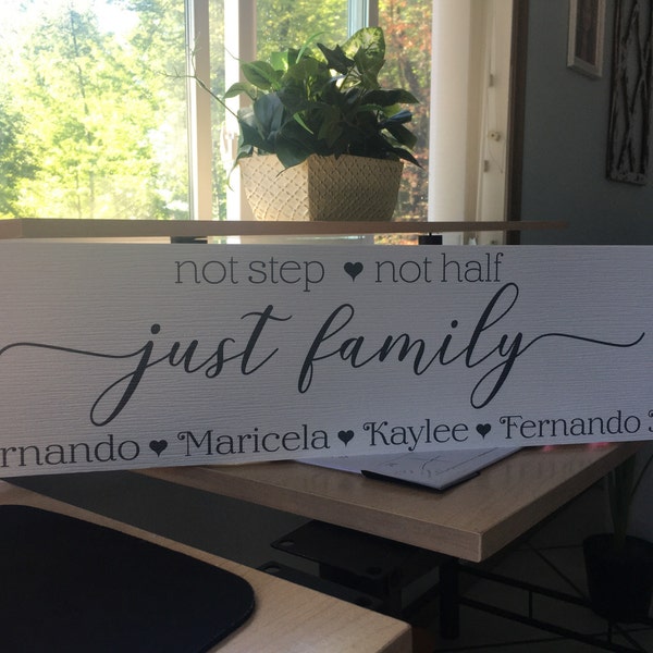 Not Step Not Half Just Family Sign | Blended Family Sign | Gift for ...