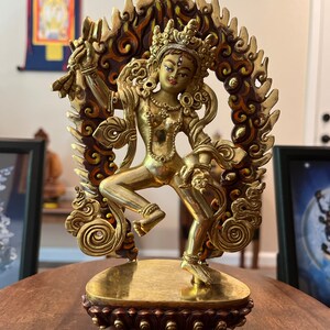 Hand Carved 24 Karat Gold Gilded & Beautifully Hand Painted Tibetan ...