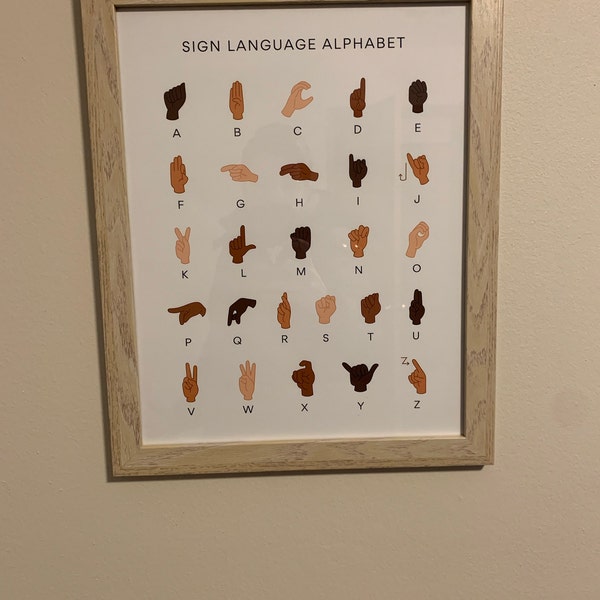 Sign Language Alphabet Diversity / Nursery Decor / Playroom Wall Art ...