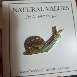 Enamel Pin Snail Nature Pin Natural Values Ryan Berkley Illustration ...