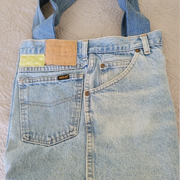 Custom: Large Blue Jean Tote Bag - Upcycled From Vintage Blue Jeans ...