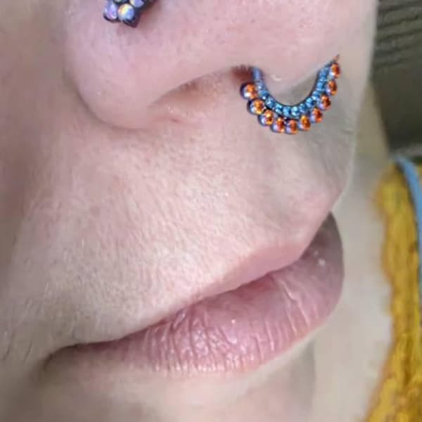 Implant Titanium Push in Threadless Nose Set ,L Bend Nose Stud ...