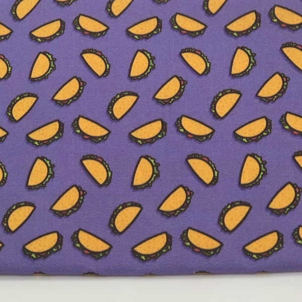 Taco Party Fabric by the Yard / Whimsical Ditsy Taco Fabric / Cartoon ...