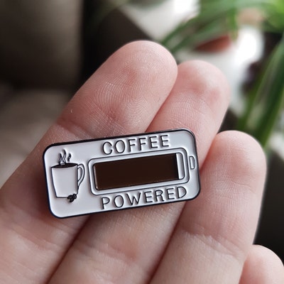 Coffee Powered Enamel Pin Coffee Lover Gift Stocking Filler Gift Lapel ...