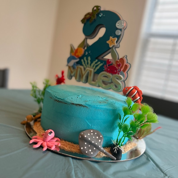 Under the Sea Cake Topper, Ocean Party, Sea Animals Cake Topper - Etsy