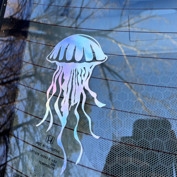 Jellyfish Holographic/glitter Vinyl Decal - Jellyfish Laptop Decal ...