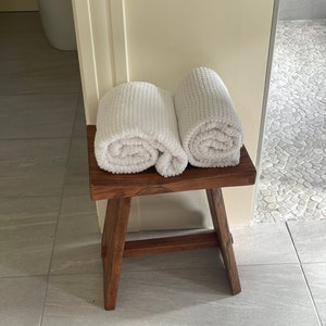 Nordic Style Teak Stool With Curved Seat - Etsy Canada