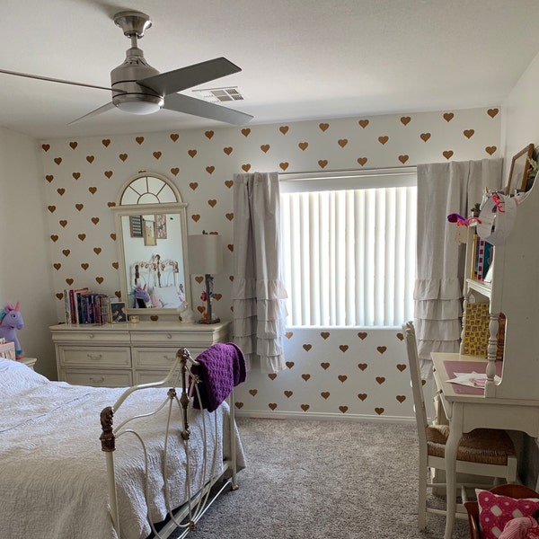 Gold Heart Decals Peel and Stick Wall Stickers - Gold Sticker Wall ...