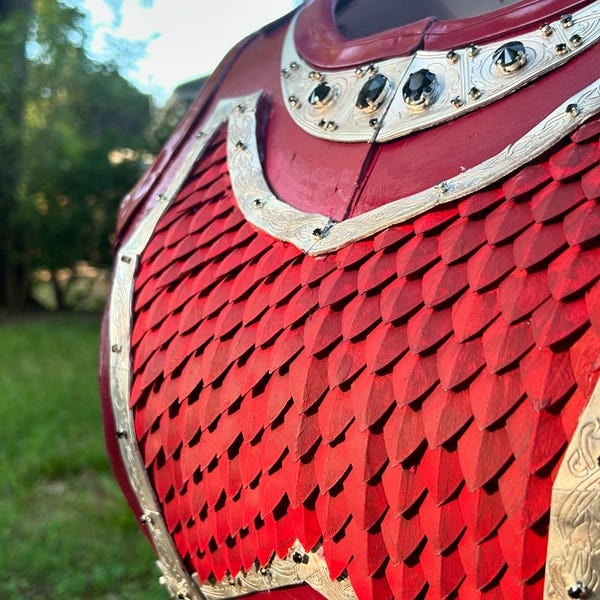 3D Printed Metallic Dragon Scales, Printed on Mesh Fabric, for Fantasy ...