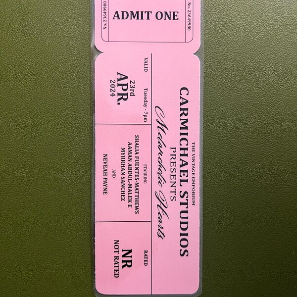 CUSTOM Film Movie Ticket Bookmark | Movie Lover Gift, Custom Movie ...