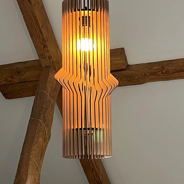 MONDO Mid Century Modern Wood Pendant Lightning, DIY Pendant Wooden ...