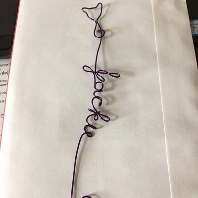 A Custom Wire Bookmark, A Personalized Wire Name Bookmark With a Heart ...