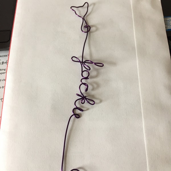 A Custom Wire Bookmark, A Personalized Wire Name Bookmark With a Heart ...