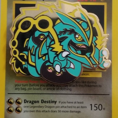 Pokemon Inspired Chibi Mega Rayquaza 1.5 Hard Enamel Pin Omega Ruby and ...
