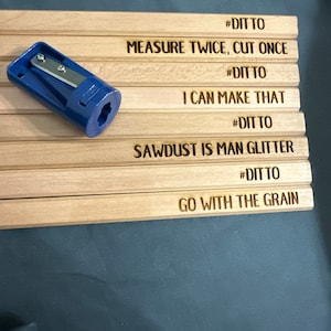 Laser Engraved Wood Carpenters , Plumbers Pencils, Fathers Day ...