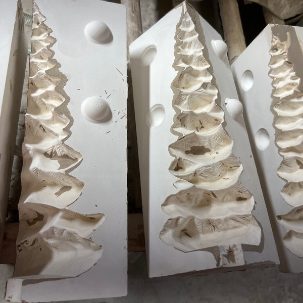 9" Pine Tree Mold Ceramic Slip Casting Plaster Moulds Stand-alone Decor ...
