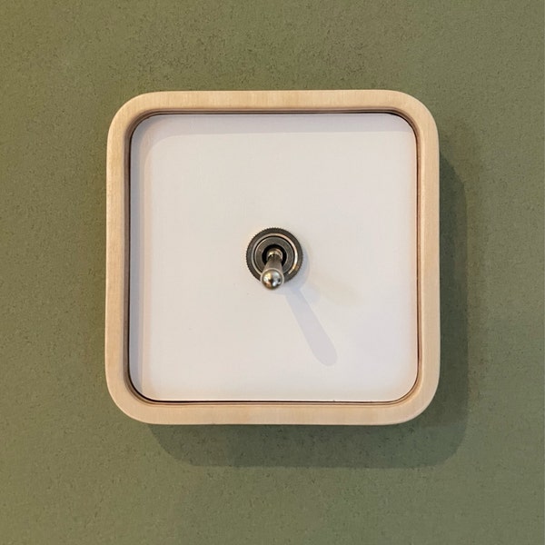 Double Square Vintage Stylish Plywood Light Switch Retro Lighting ...