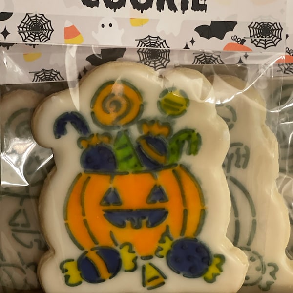 Instant Download Large Halloween Paint Your Own Cookie Bag Topper ...