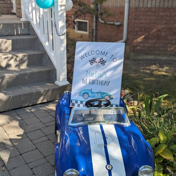 Fueling Station Party Sign Race Car 2nd Birthday Two Fast Table Sign ...