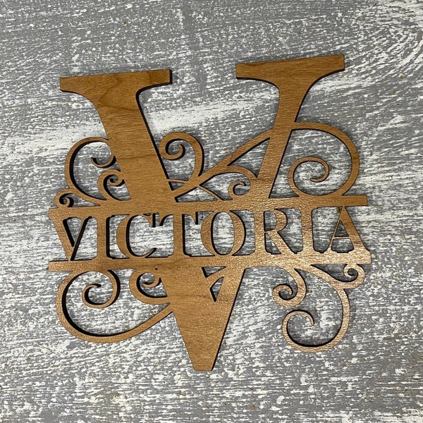 Split Letter Swirl Monogram 2.0 - Etsy