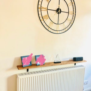 Rustic Solid Wood Radiator Shelf With Cast Iron Brackets - Etsy