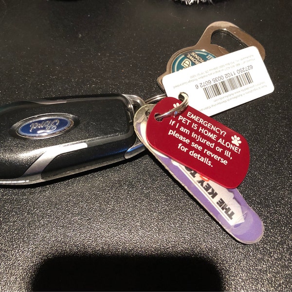 Pet Emergency Keyring Personalised, Engraved, Dog/cat, Animal, Pet Home ...