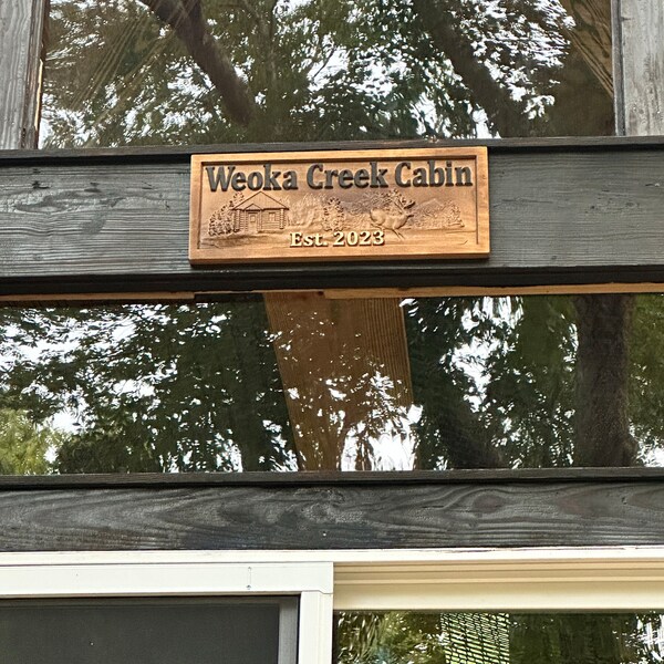 Personalized Cabin Sign Custom Wood Sign Rustic Cabin Decor ...